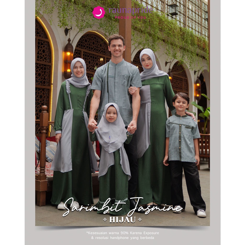 Jual Couple Pasangan Jasmine Hijau Terbaru 2023 Sarimbit Rauna Baju ...