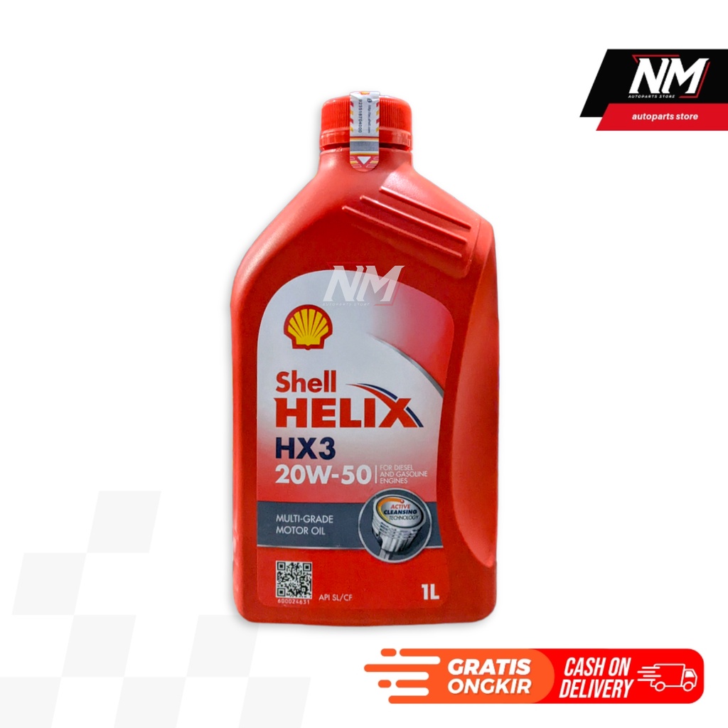 Jual Shell Helix HX3 20W-50 1000 ml Merah Oli Motor Mobil Mesin Bensin ...
