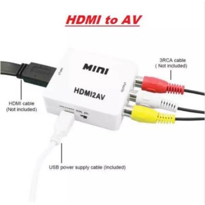 Jual CONVERTER HDMI TO AV / HDMI TO RCA laptop ke tv tabung | Shopee Indonesia