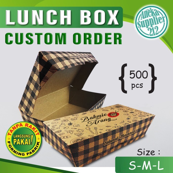 Jual Custom Print Paper Lunch Box - KRAFT COKLAT - 500 pcs | Shopee ...