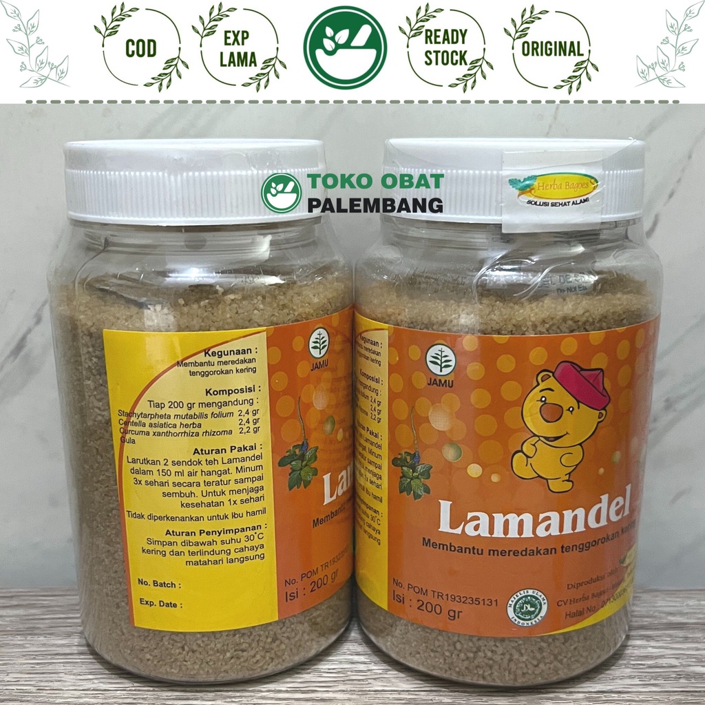 Jual LAMANDEL 200gr IKOT HERBA BAGOES BOTOL AMANDEL TENGGOROKAN KERING ...