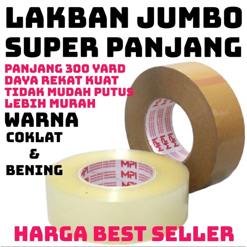 Jual Lakban JUMBO Coklat dan Bening Lebar 45 mm Panjang 300 yard ...