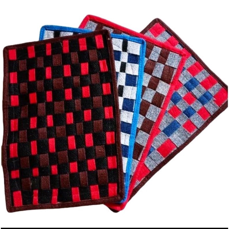 Jual Keset kaki motif catur / keset kain motif catur | Shopee Indonesia