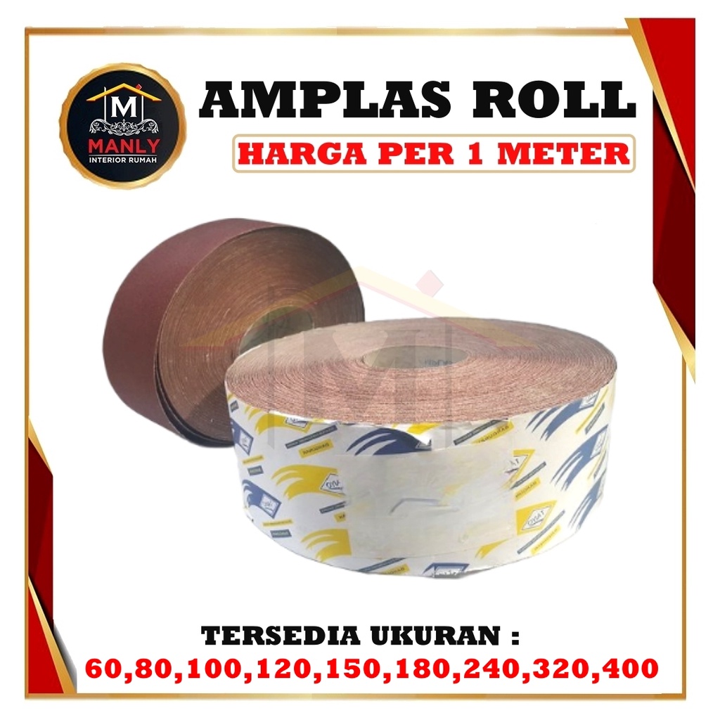 Jual Amplas Roll Amplas 1 Meter Amplas Grit 60 80 100 120 150 180 240 ...
