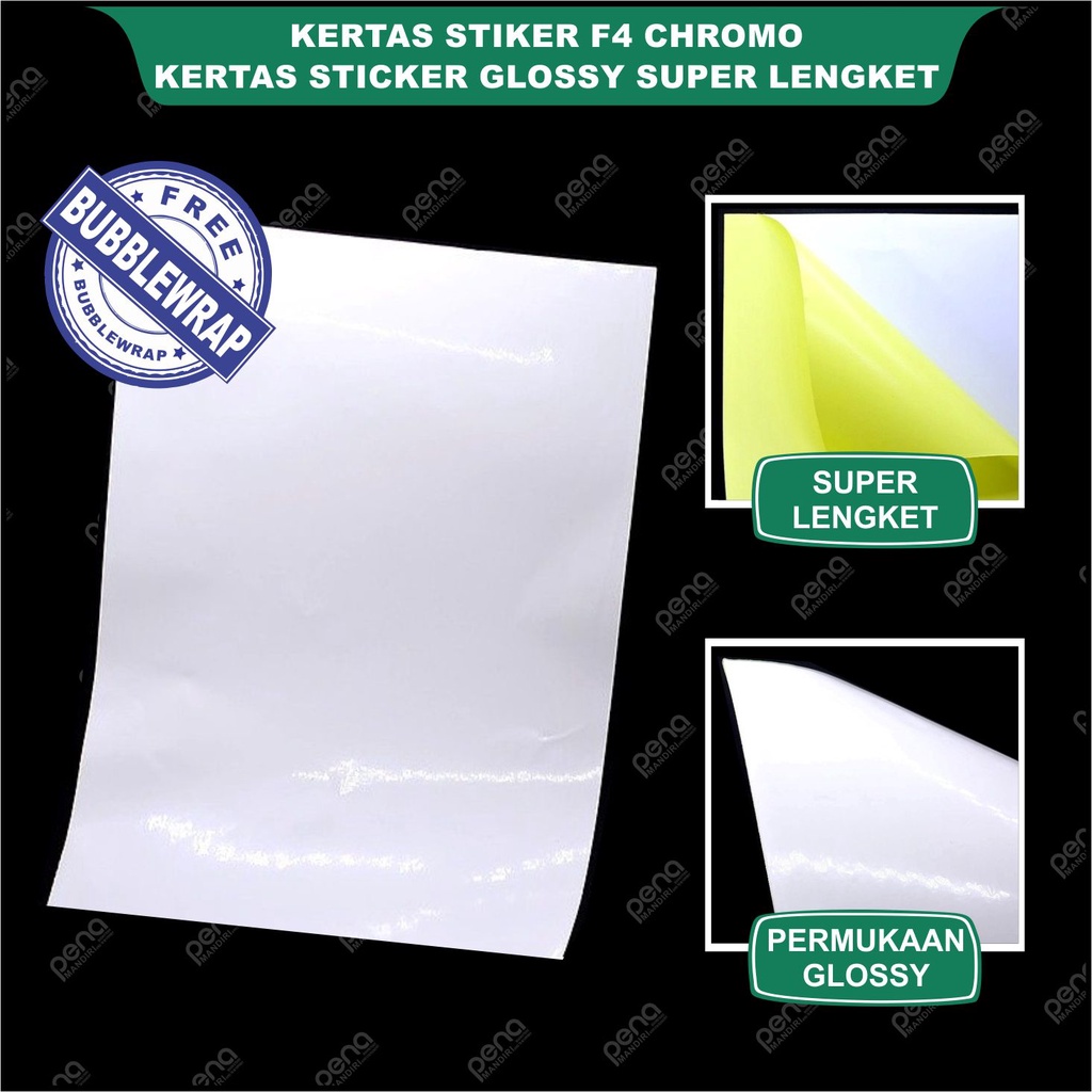 Jual Kertas Stiker F4 Chromo Sticker Glossy Glosy A4 Folio F4 Super ...