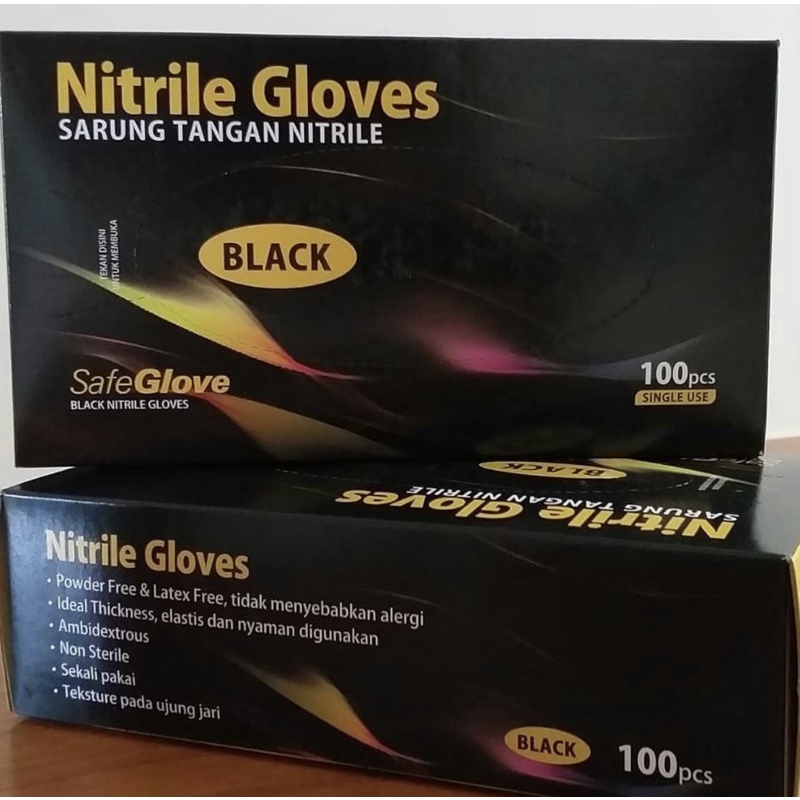 Jual Hand Glove Nitrile Hitam isi 100 pcs | Shopee Indonesia