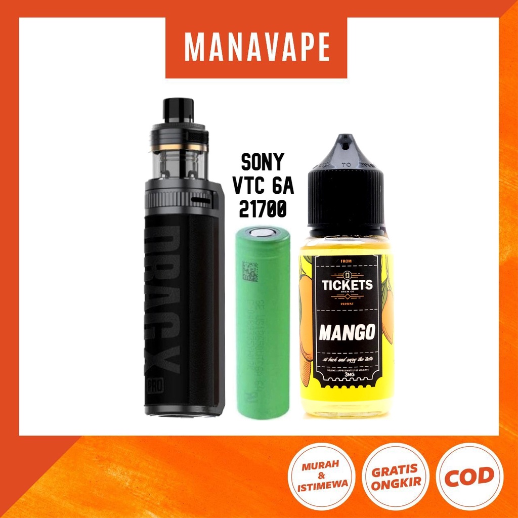 Jual DRAG X PRO KIT 100W AUTHENTIC by VOOPOO + BATTERY VTC 6A 21700 ...