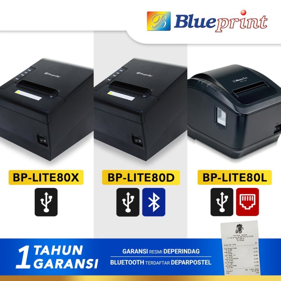 Jual Printer Kasir Thermal BLUEPRINT Lite 80X USB / 80L LAN / 80D ...
