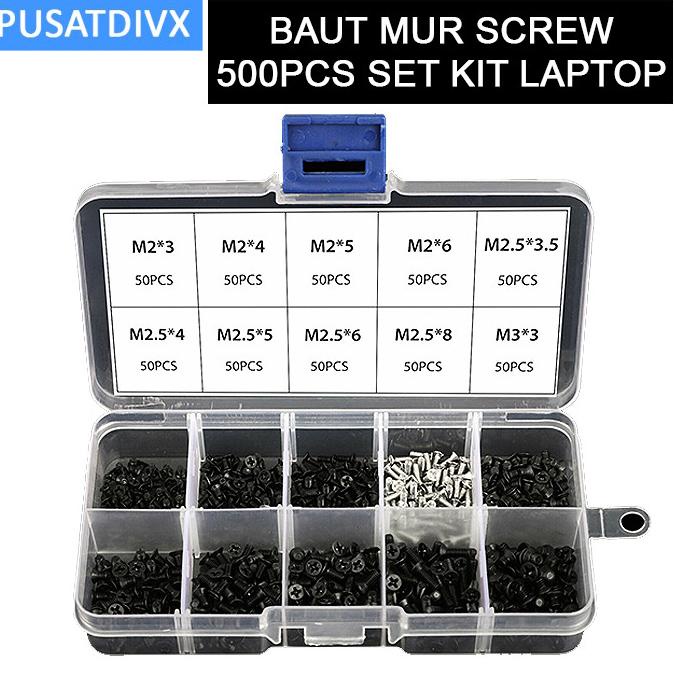 Jual Baut Mur Screw 500pcs Set kit Laptop Notebook Netbook Screws Obeng ...