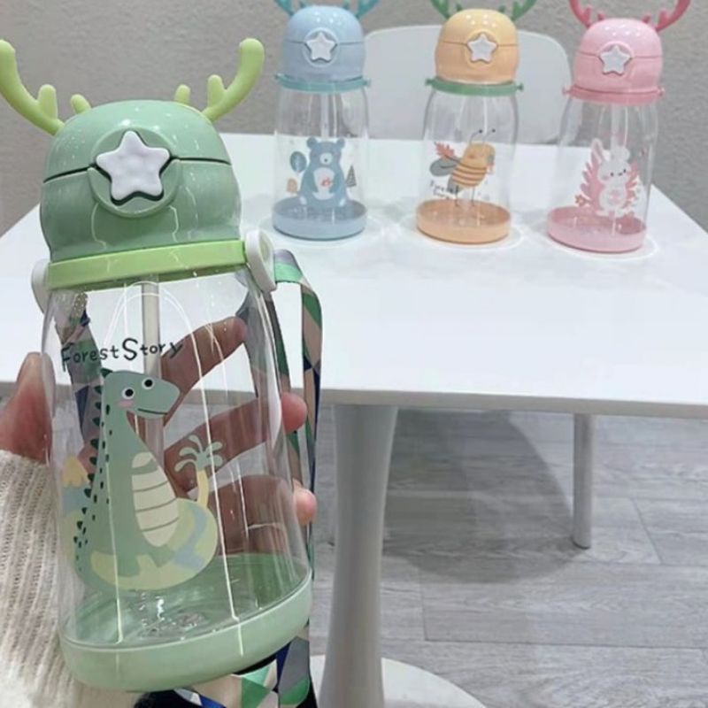 Jual Botol Minum Tali Sedotan Tanduk Rusa / Botol Minum Anak 600 ML BPA FREE | Shopee Indonesia