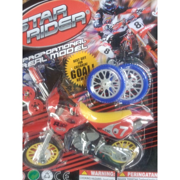 Jual Mainan Motor Trail Anak Paket Lengkap Dua Ban, Obeng Dan Gearbox ...