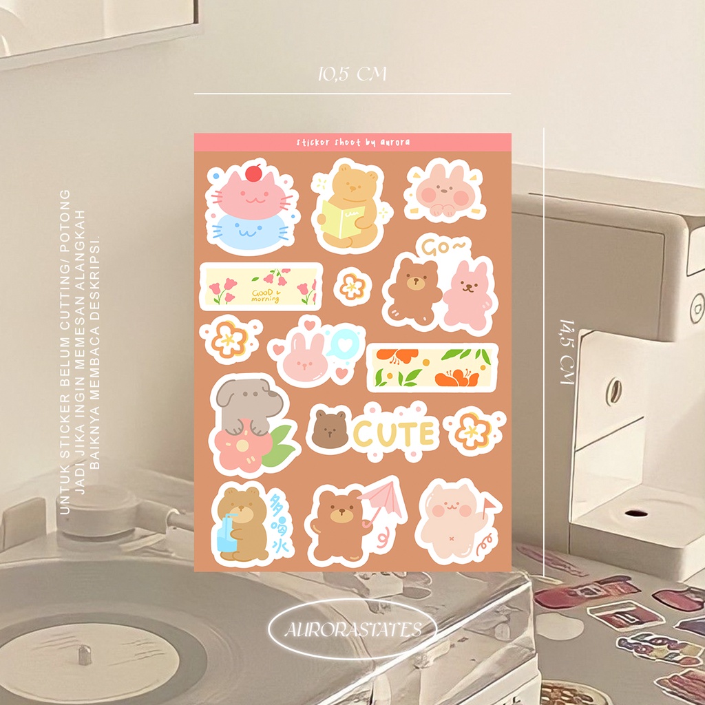 Jual Sticker sheet cute aesthetic | sticker aesthetic aurora | stiker ...