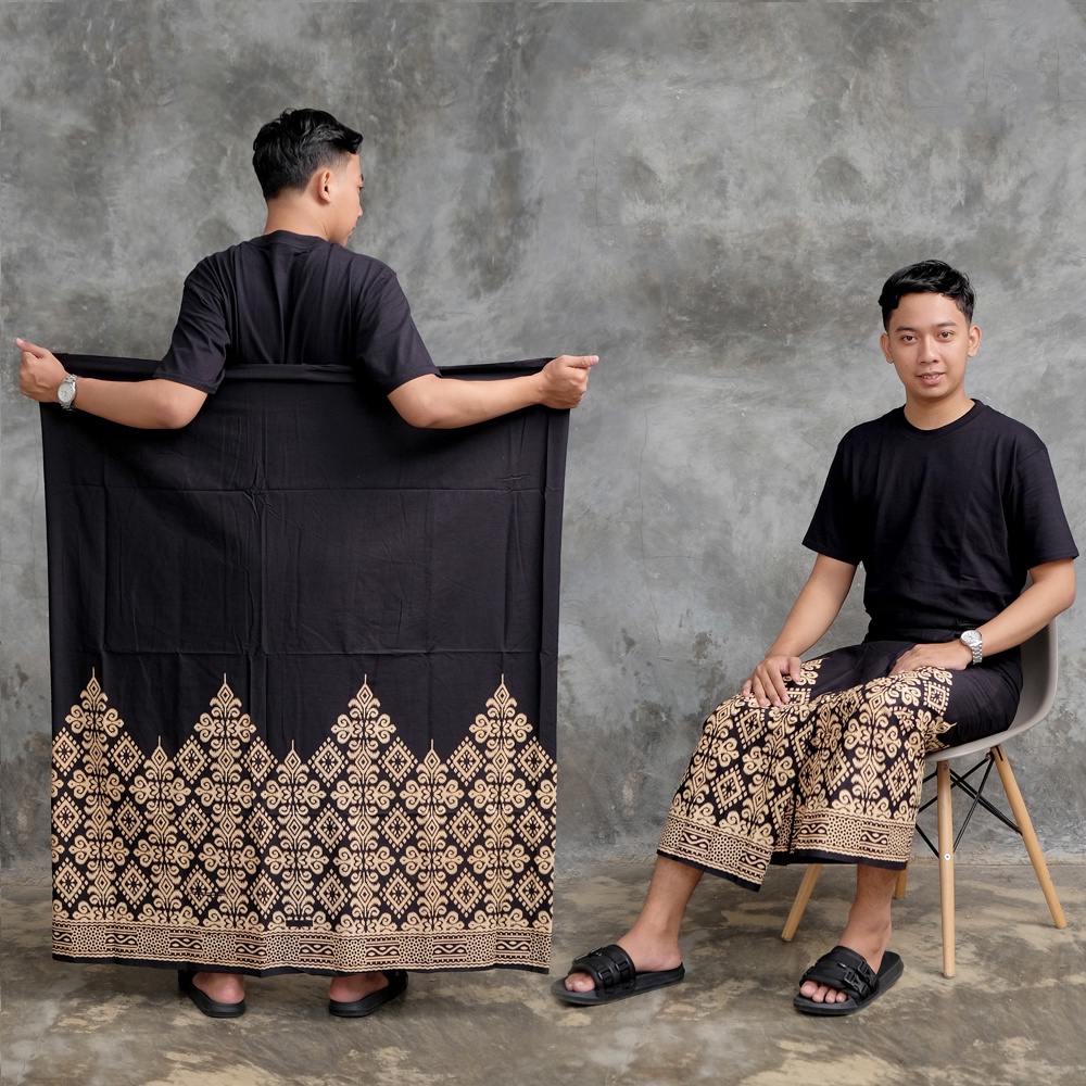 Jual Sarung Pria Motif Senopati Polos Batik Palaikat Sarung Polos Hitam ...
