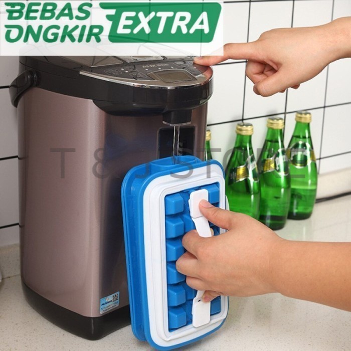 Jual TJ 2 IN 1 Cetakan ES Batu + Tempat Penyimpanan Ice Cube Model ...