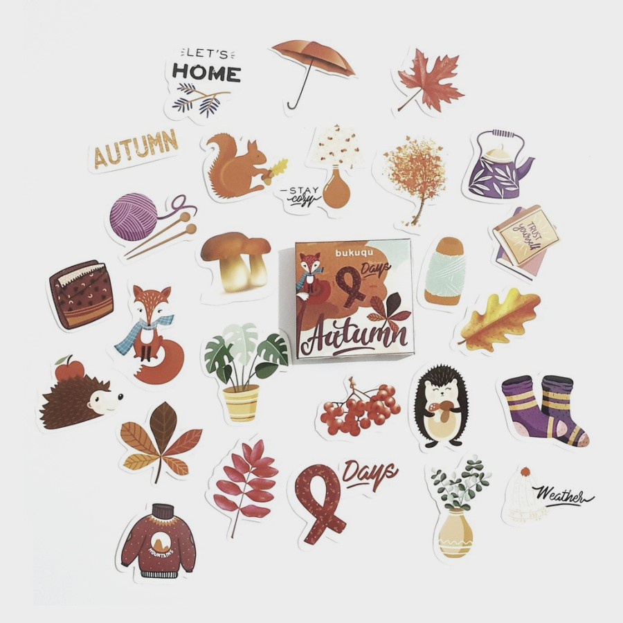 Jual Bukuqu Stiker Journal SJ002 Autumn untuk Notebook, Planner, Bullet ...