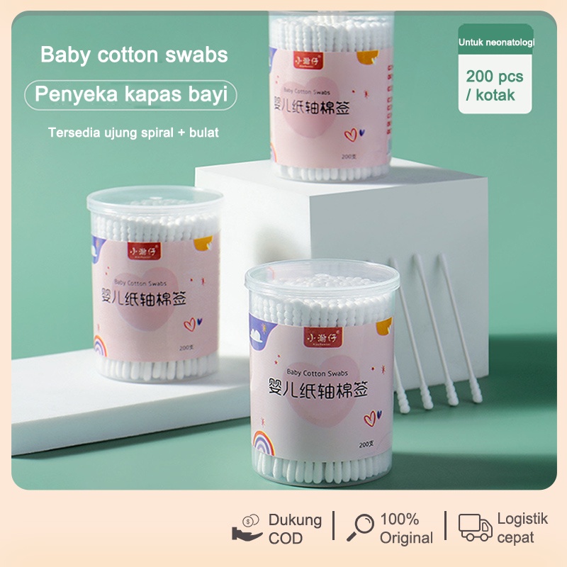 Jual [COD] 200 pcs penyeka bayi /Baby Cotton Swabs / penyeka pembersih ...