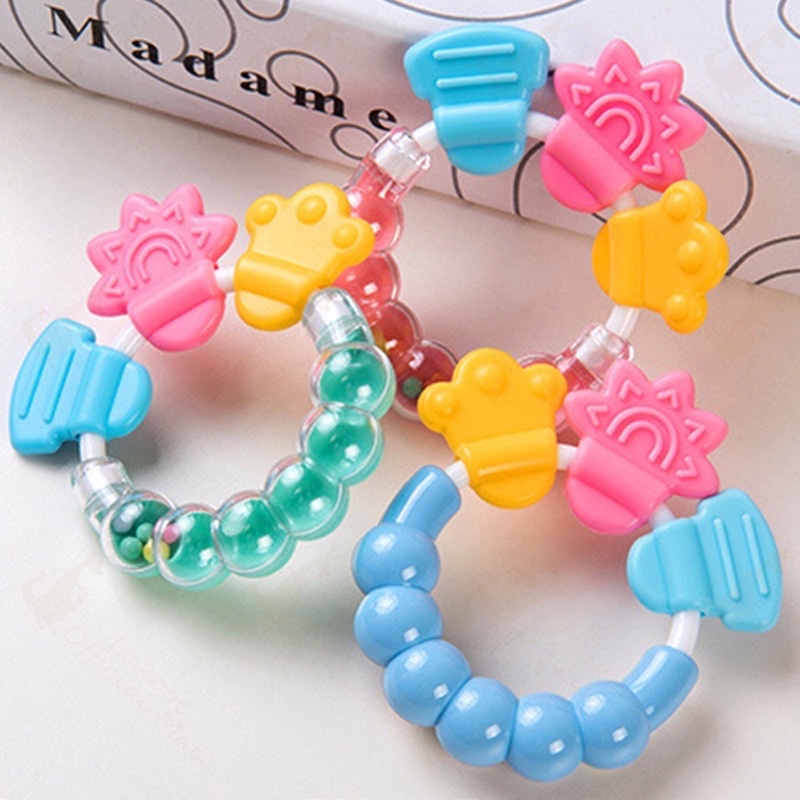 Jual Mainan Rattle Genggam Bayi Gigitan Empeng Buah Plastik Dengan ...