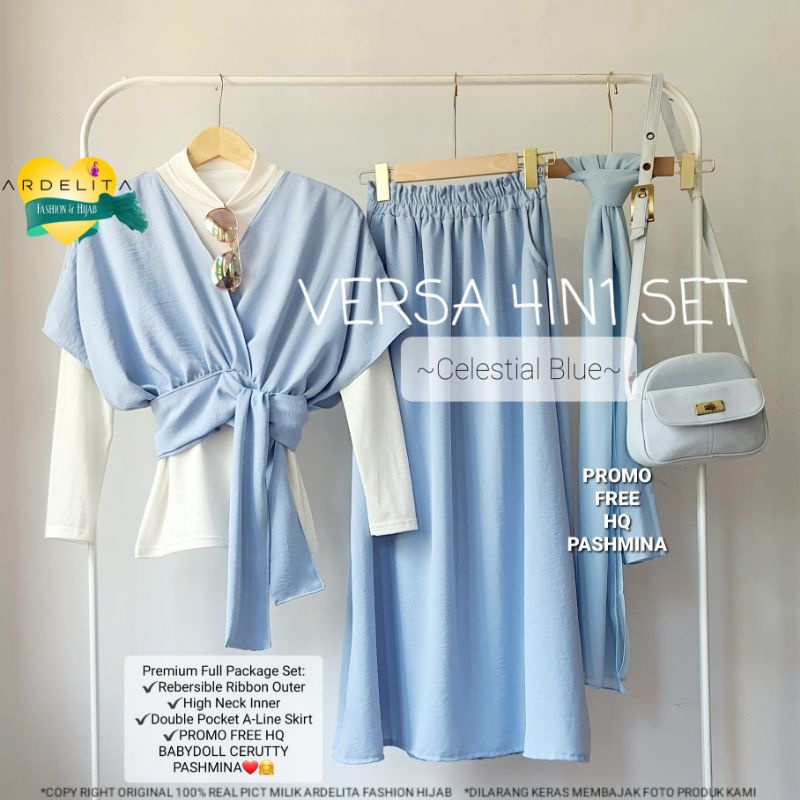 Jual VERSA 4IN1 SET OOTD HIJAB ROK KOREAN OUTFIT BAJU CEWE BUMI EARTH TONE OUTFIT OOTD CEWE KUE ...