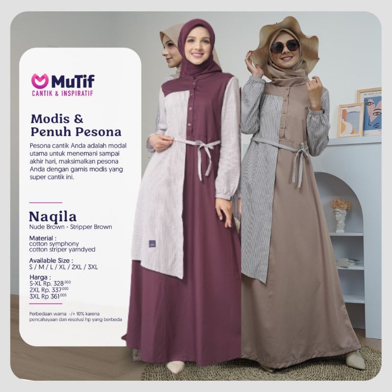 Jual Gamis MUTIF Baju Wanita Muslim Berkualitas NAQILA | Shopee Indonesia