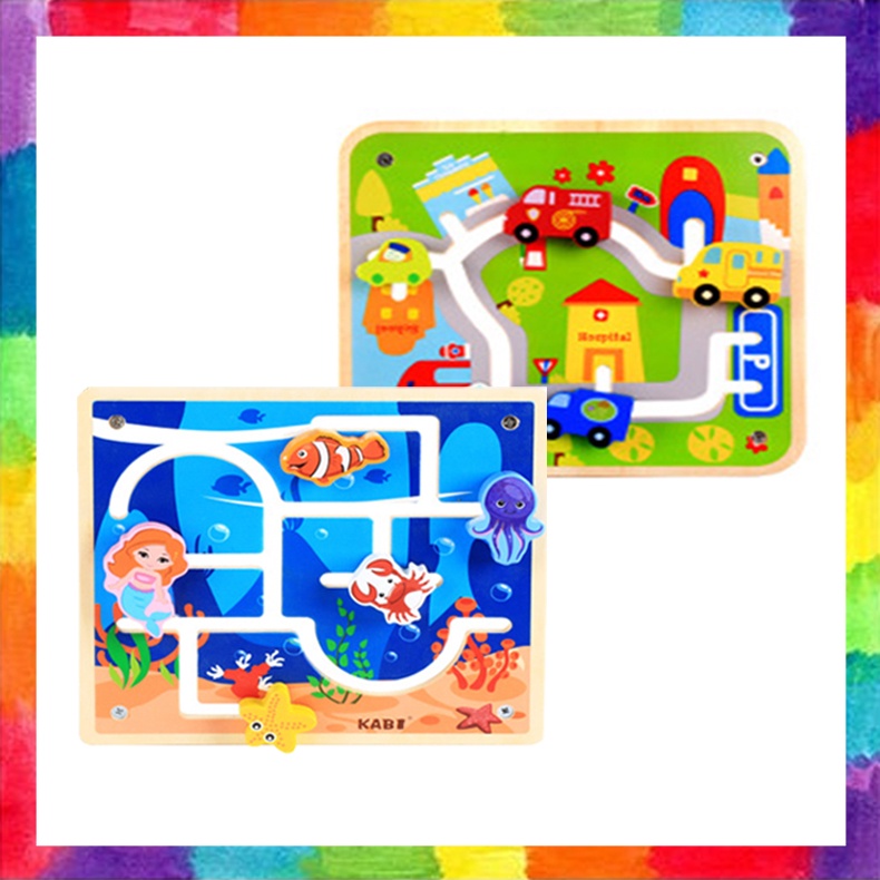 Jual Kabi Mainan Puzzle Kayu Urban Rail Submarine Transport Maze Puzzle ...