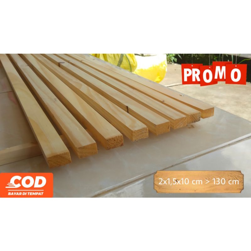 Jual [PROMO] Lis kayu Jati Belanda halus uk ( 2x1,5x Panjang 10>120 )Ex ...