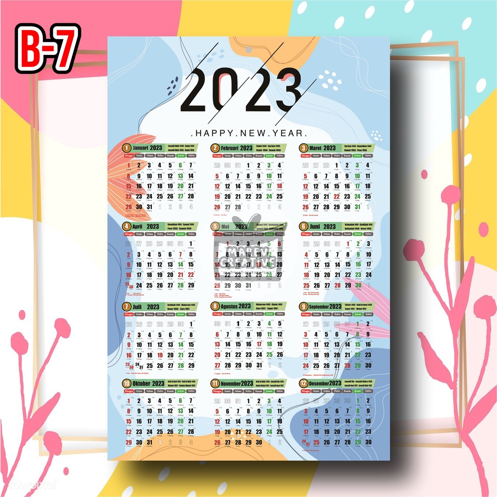 Jual Kalender 2023 : Kalender , Kalender 2023 aesthetic , Kalender ...