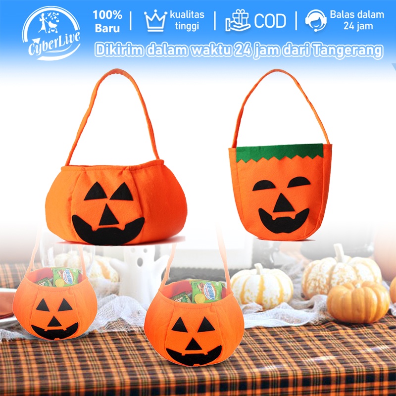 Jual Tas Permen Labu Haloween Candy Bag Pumpkin Trick Or Treat Pumpkin ...