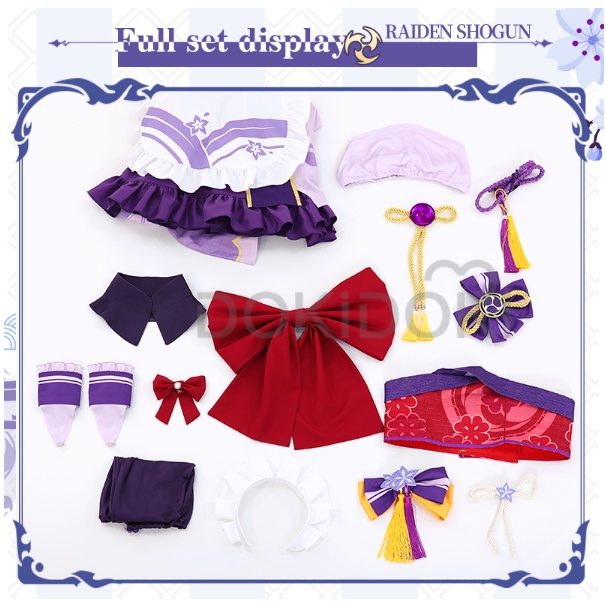 Jual Game Genshin Impact Cosplay Raiden Shogun Ba'al Maid Costume ...
