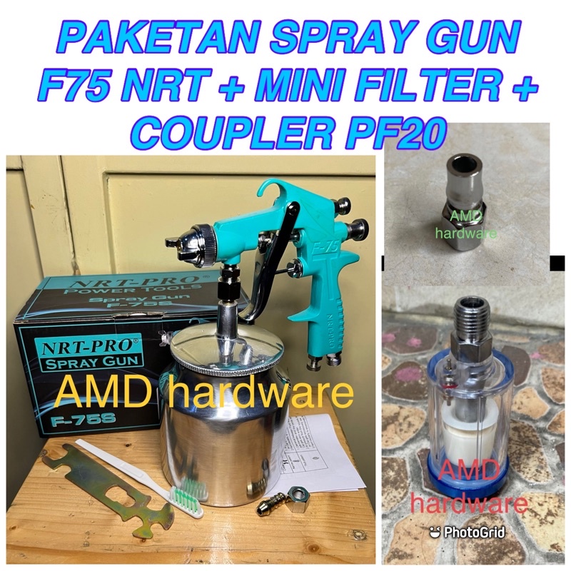 Jual Spray Gun F75 Tabung BAWAH untuk Semprotan Cat memakai Kompresor ...