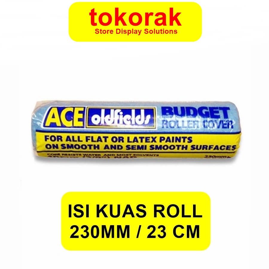 Jual REFILL KUAS ROLL BULU 9 INCH BUDGET ACE OLDFIELDS ROLLER CAT 230MM ...