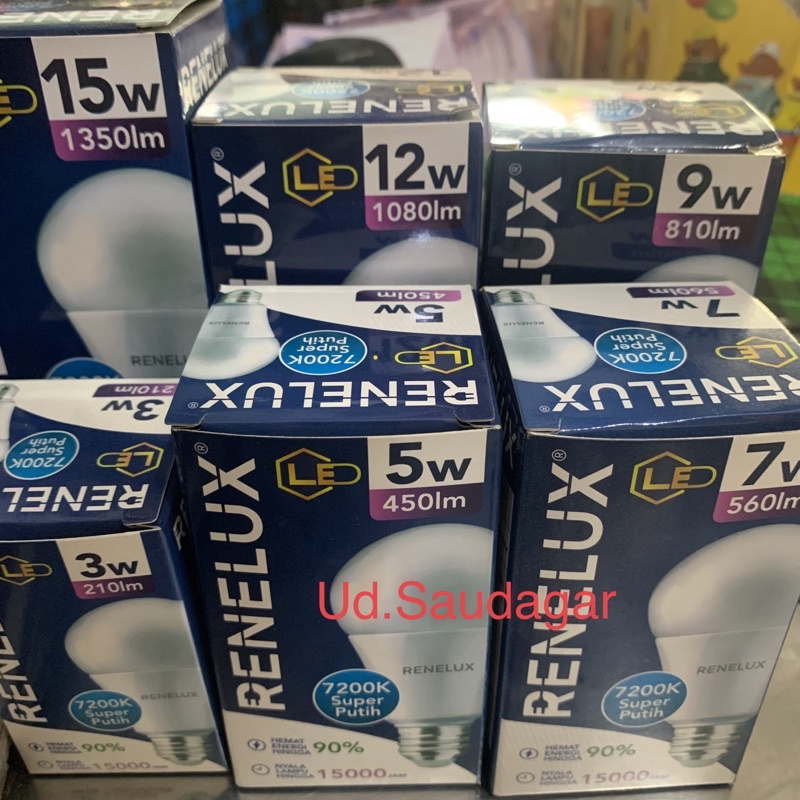 Jual Lampu LED Putih RENELUX 3 / 5 / 7 / 9 / 12 / 15 / 18 W Watt ...