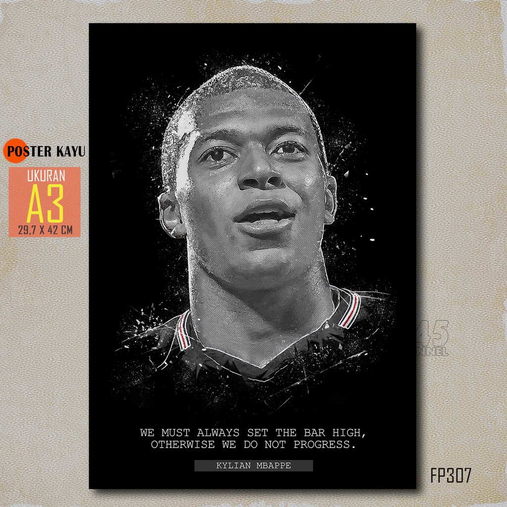 Jual KYLIAN MBAPPE Quotes Poster Art Ilustrasi Sketsa Pemain Sepak Bola ...