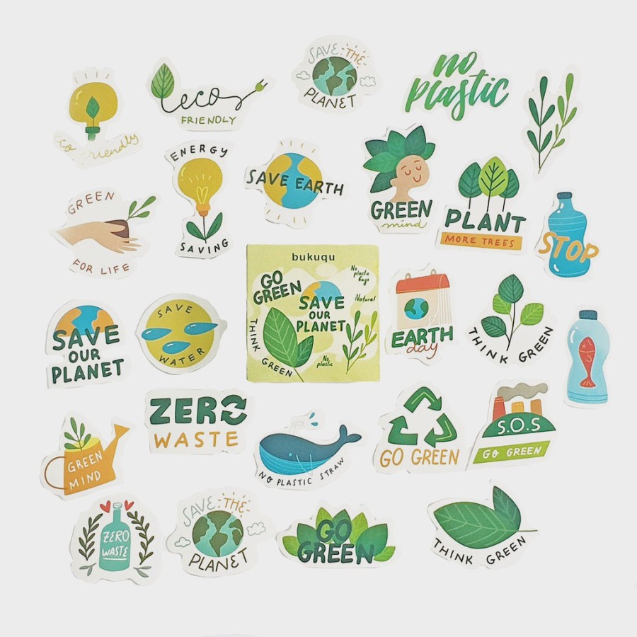 Jual Bukuqu Stiker Journal SJ009 GoGreen untuk Notebook, Planner ...