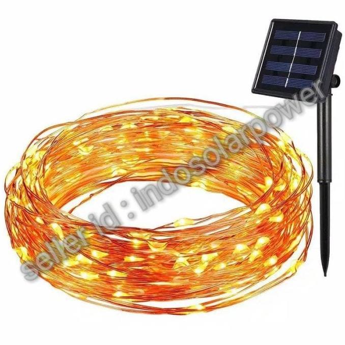 Jual Lampu kawat tembaga outdoor 100 led pohon natal solar power ...