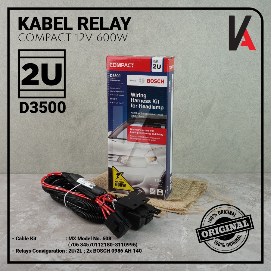 Jual 【COMPACT】Kabel Relay Set Lampu H4 Mobil Compact D3500 2 Relay 12v ...