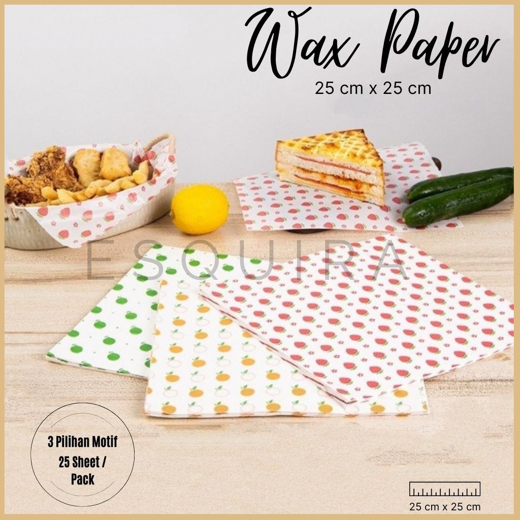 Jual Wax Paper Fruit 25 pcs / Korean Bento Cake / Baking Paper Motif ...