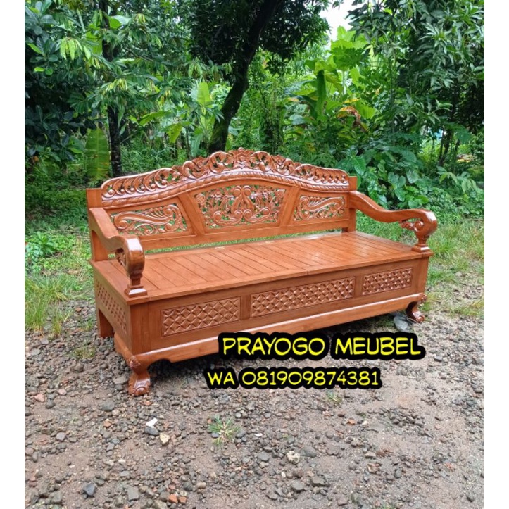 Jual kursi risban antik kayu jati Jepara vintage jadul kuno bangku bale ...