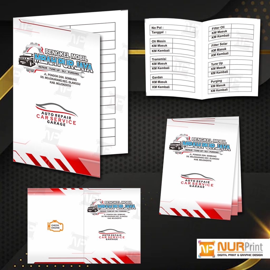 Jual CETAK/DESAIN KARTU GANTI OLI MOBIL CUSTOM | Shopee Indonesia