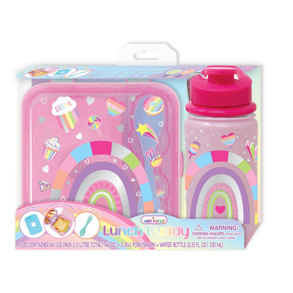 Jual Hot Focus - Lunch box + bottle rainbow Lunch Buddy | Shopee Indonesia