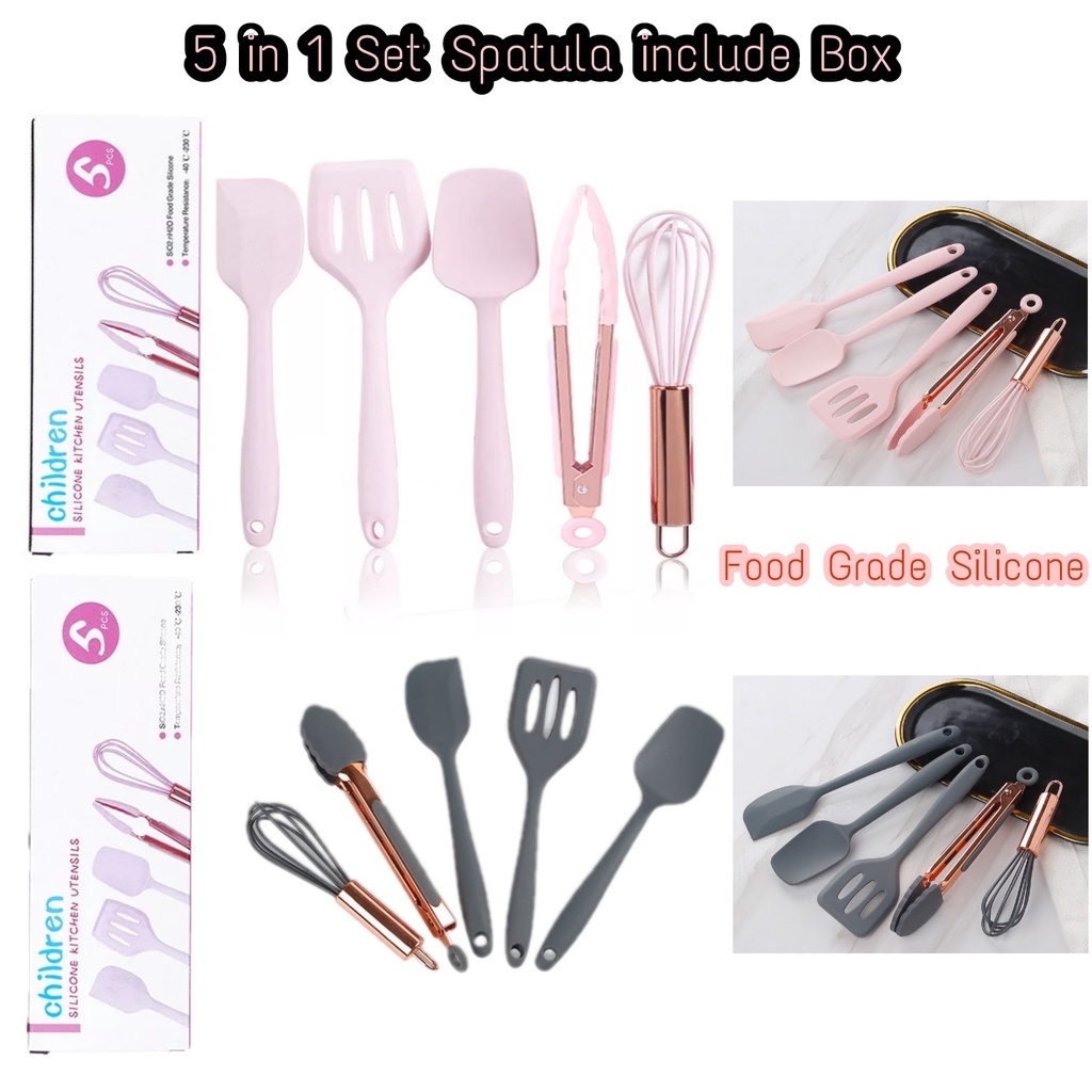 Jual Spatula Set Mini Silicon Alat Masak Tahan Panas Peralatan Dapur 5 ...