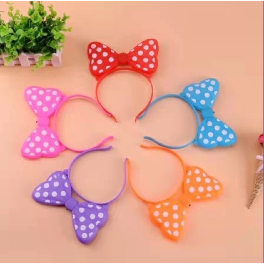 Jual Bando Model Boneka Pita Minnie Mouse LED Menyala Bandana | Shopee ...