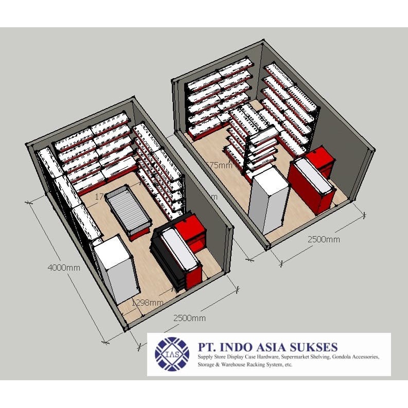 Jual Rak Minimarket Paket Luas 2,5x4m | Shopee Indonesia