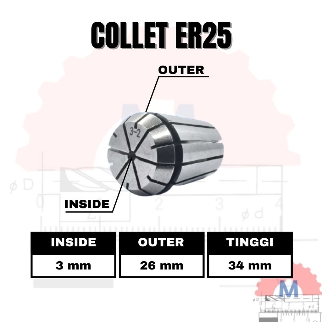 Jual ER25 Spring Collet Adapter collet chuck ER 25 Collet CNC | Shopee Indonesia