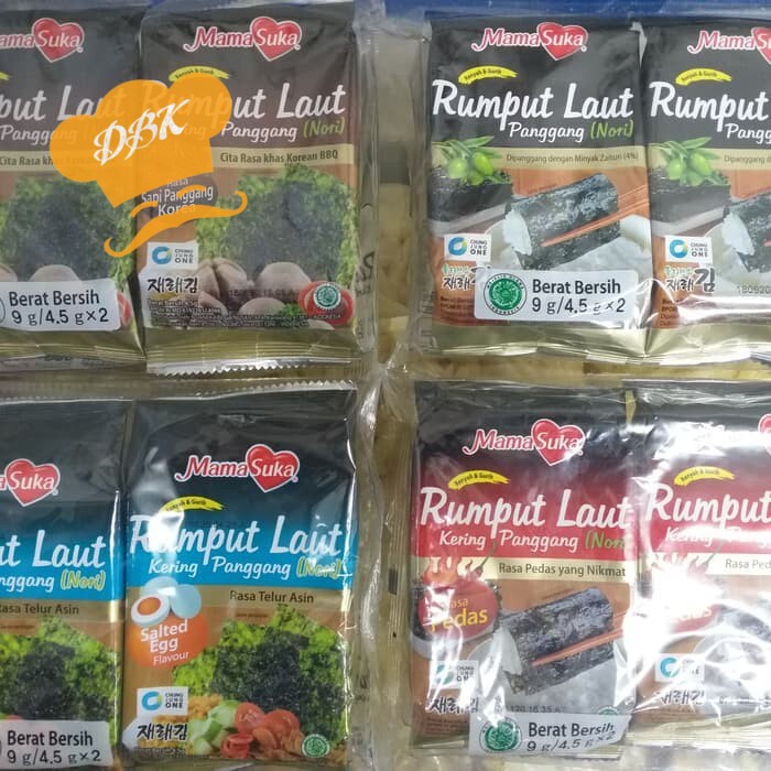 Jual mamasuka rumput laut 9gr rumput laut kering panggang nori semua ...