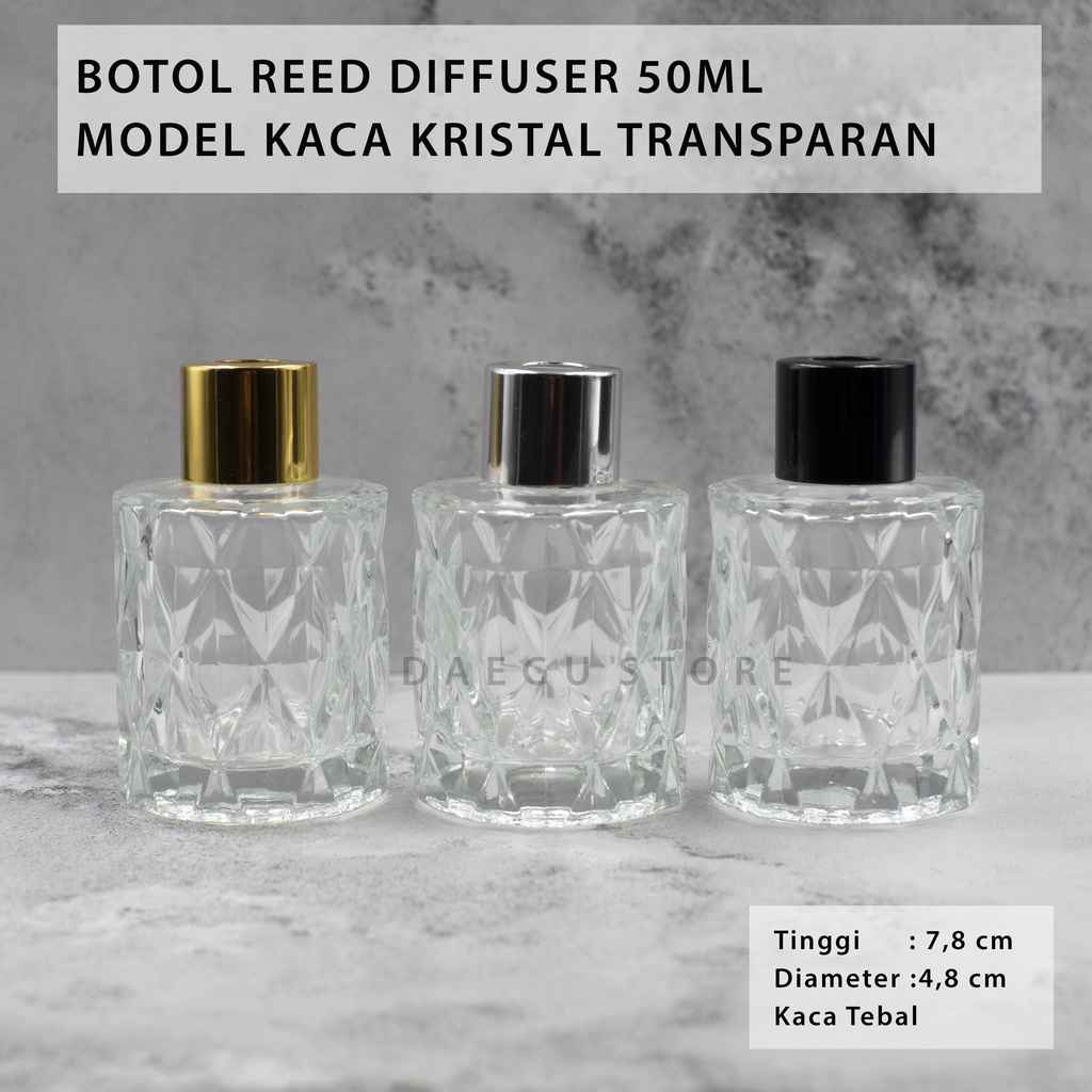 Jual Botol Reed Diffuser 50ml CRYSTAL / KRISTAL Kaca Tebal Aromatherapy ...