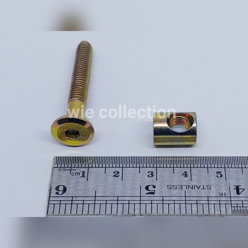 Jual BAUT JCBC M6 X 40MM KUNING KUNCI L DAN MUR CD 6MMX13MM COMPLETE | Shopee Indonesia