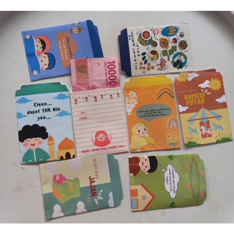 Jual [1pack isi 10pcs] Amplop Lebaran Motif Fancy Kata-kata | Shopee ...