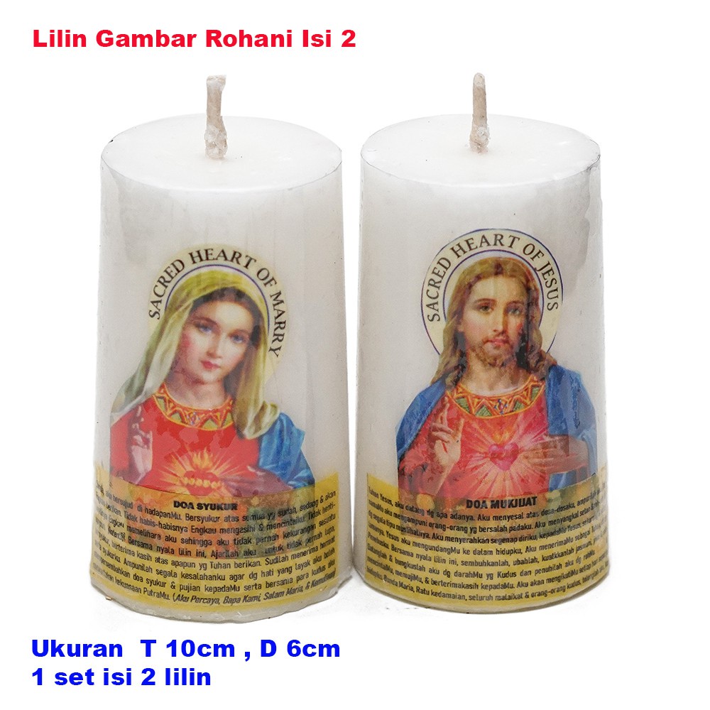 Jual Lilin Doa Misa Altar Gereja Paskah Gambar Rohani Isi 2 ( Uk. 10 x ...