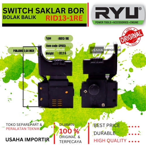 Jual Switch Saklar Bor Bolak Balik RID13-1RE Ryu dan Saklar Bor Bolak ...