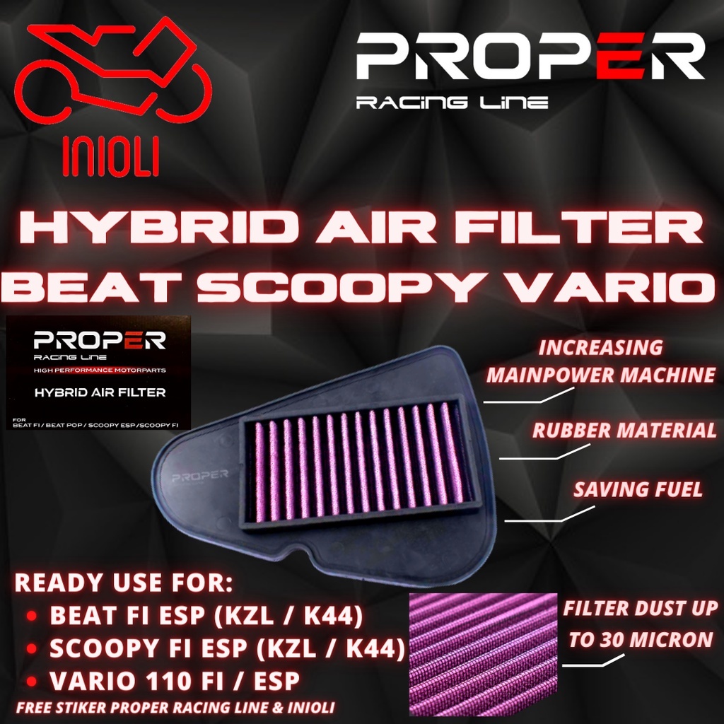 Jual AIR FILTER SARINGAN UDARA PROPER RACING LINE BEAT FI ESP SCOOPY FI ...